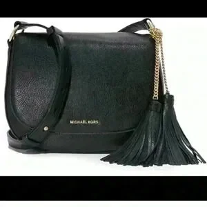 Michael Kors | Bags | Michael Kors Black Pebbled Leather Elyse Medium ...